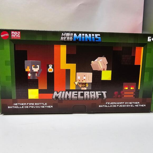 Mattel | Toys | Mattel Minecraft Mob Head Minis Toys Nether Fire Battle ...